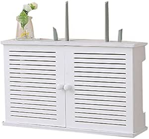 Uniqal WiFi Router Storage Boxes Wooden Box Cable Wire Wall Hanging ...
