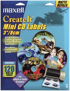 Amazon.com: Maxell 191027 - Lk6 120 Mini Cd Labels : Office Products