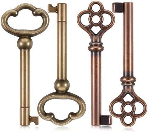 4Pcs Skeleton Key Hollow Barrel Skeleton Keys,KY-2AB and KY-3AB ...