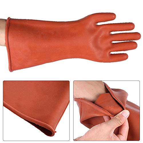 Rubber Insulated Gloves, 12 Kv High Voltage Electrical Gloves, Safety ...