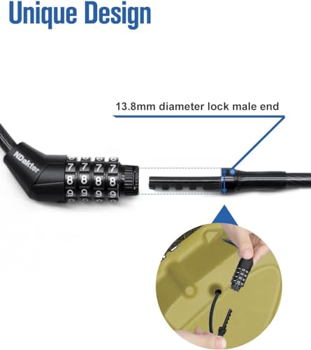 Snapklik.com : Cable Lock, 4-Digit Resettable Combination 8mm Anti ...