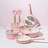Amazon.com: Paris Hilton Ceramic Nonstick Cookware Set, Cast Aluminum ...
