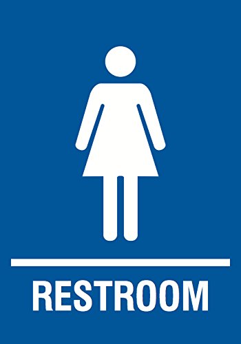 Womens Restroom Blue Sign Restroom Women Public Toilet Signage ...