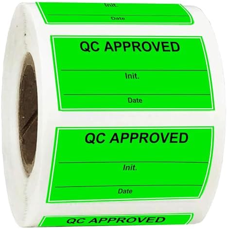 Wootile Green Quality Control Inventory Stickers 500 Pcs 2" x 1 ...