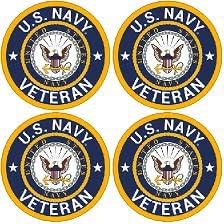 Amazon.com: 4-Pack 1.5 inch Round U.S. Navy Veteran Sticker (Naval Vet ...