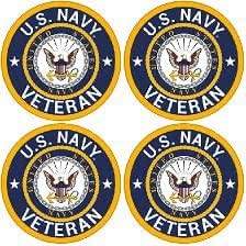 Amazon.com: 4-Pack 1.5 inch Round U.S. Navy Veteran Sticker (Naval Vet ...