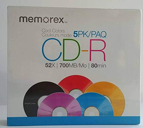 Memorex Discos CD-R en Blanco 52x 700MB 80 min (Paquete de 5) : Amazon ...