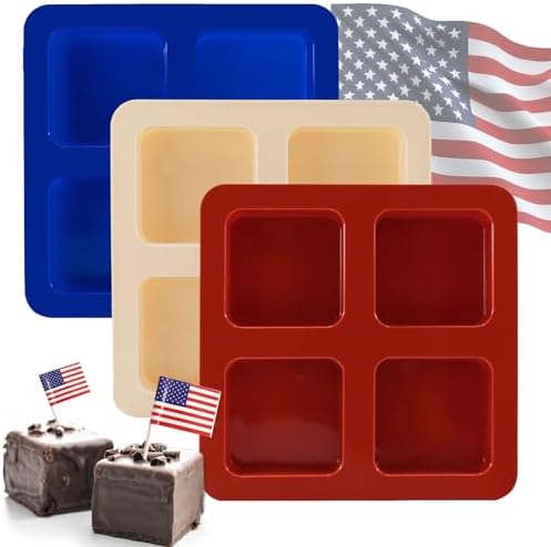 Amazon.com: 3 Pcs 4 Cavity Square Silicone Chocolate Molds, S'mores ...