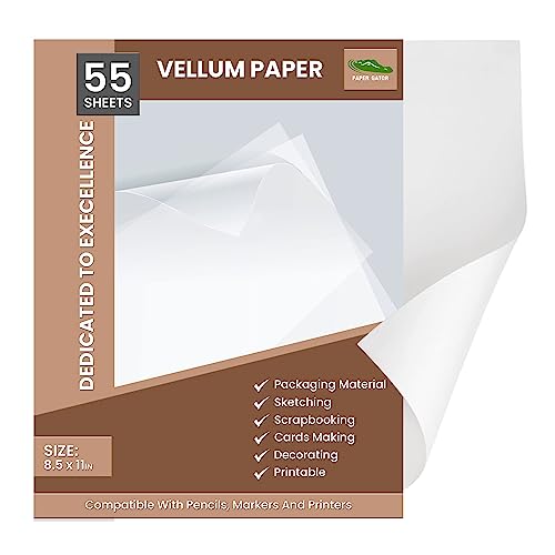 Paper Gator Vellum Paper – [Pack of 55 Sheets] 8.5 x 11 - Want It All