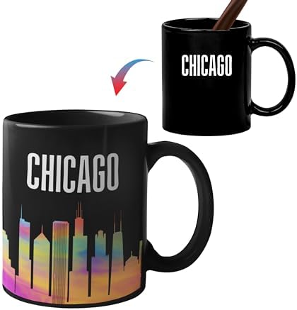 Amazon.com: Onebttl Chicago City Skyline Gifts Coffee Mug, 12oz Heat ...