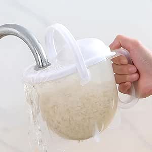 Dhamee Multi-Purpose Rice Washer Bowl with Lid – Plastic Strainer with ...