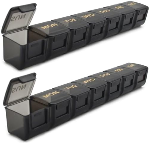 Amazon.com: 2 Pack Weekly Pill Organizer, Large 7 Day Pill Case, Daily ...