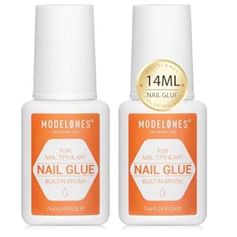 Modelones Nail Glue for Press On Nails 2pcs 14ml False Nails Tips Glue ...