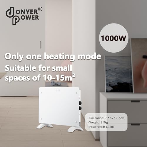 DONYER POWER 1000W Small Convector Heater, Ultra-thin Wall-mounted or ...