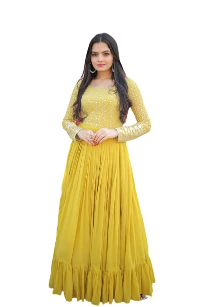 Buy A Women's Traditional Ethnic Long Anarkali Gown and Maxi Dress Made ...