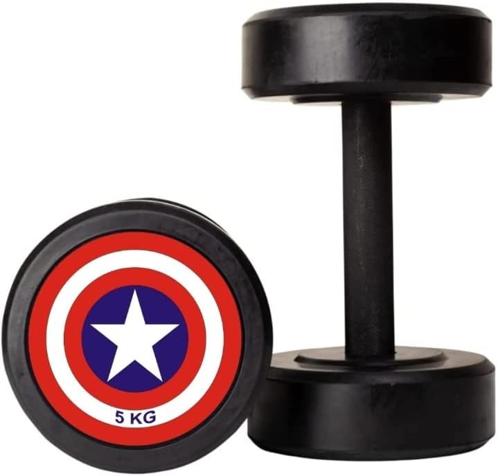 Buy Sportif Hex 5 Kg Rubber Coated Dumbbell (Pair of 2, Black) Online ...