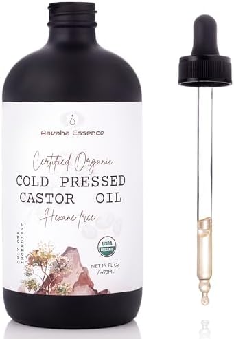 Amazon.com: YBHMO Cold Pressed Castor Oil Organic Glass Bottle(16 Fl Oz ...