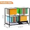 Amazon.com: Rolling File Cart,2 Tiers Metal Rolling File Carts with ...