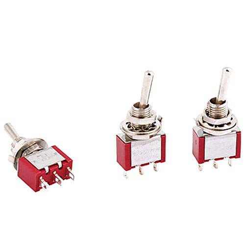 3pcs 6mm Panel Mounting 2-Way SPDT Momentary Toggle Switch AC250V 3A ...