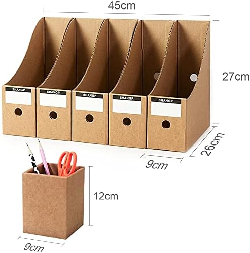 Magazine File Recycled Cardboard Magazine Box Pack of 5 File Organiser ...