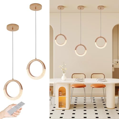 Joyartic 2 Pack 7.8" Pendant Lights Kitchen Island Gold Crystal ...