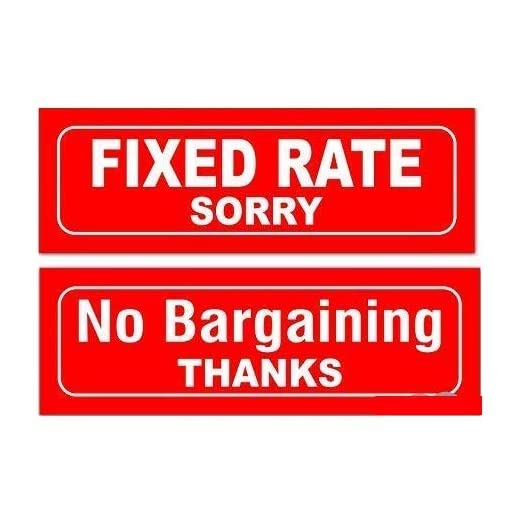 LYOMAN® Fixed Rate No Bargaining Combo Office Signage Business Red ...