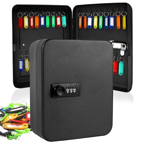 Key Safe Wall Mounted Key Box Outdoor, 36 Key Digital Security ...