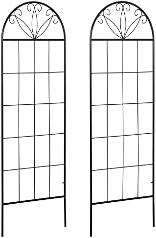 Outsunny Metal Garden Trellis Pack of 2 for Climbing Plants, Arched ...