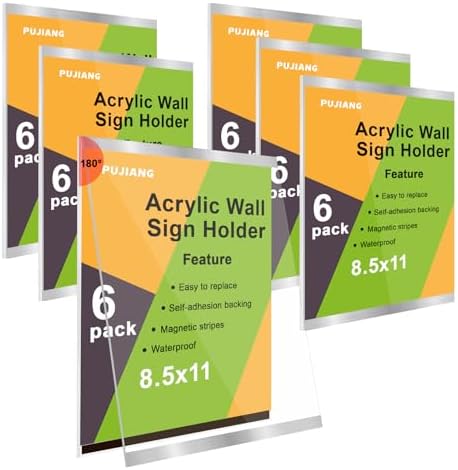 Amazon.com : PUJIANG 8.5" x 11"Acrylic Sign Holder Wall Mount, Plastic ...