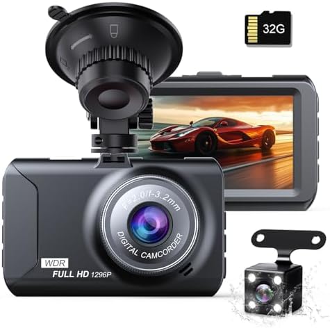 Amazon.com: VSAIL Front and Rear car Cameras, 1296P Full HD car Camera ...