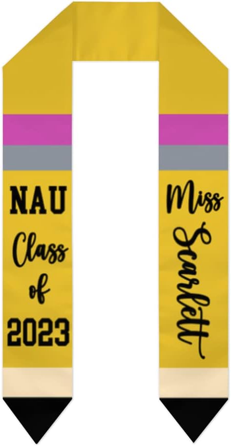 Amazon.com: Unisex Custom Teacher Graduation Stole Pencil Shaped Double ...