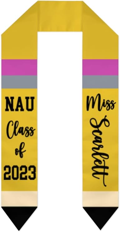 Amazon.com: Unisex Custom Teacher Graduation Stole Pencil Shaped Double ...
