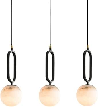 3Packs Island Lights 13.3IN Transparent Marble Lampshade Chandelier ...