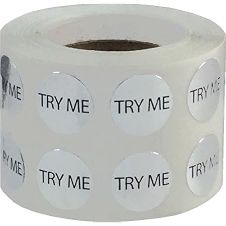 Amazon.com : Metallic Silver Try Me Stickers, 1/2 Inch Round, 1000 ...