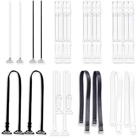 Taicols 8 Pairs Clear Bra Straps, Invisible Adjustable Bra Strap Non ...