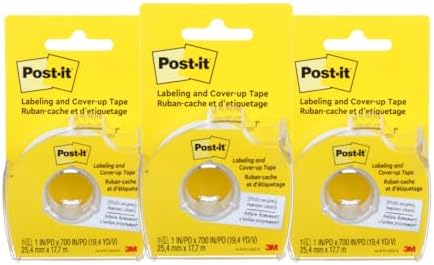 Amazon.com : Post-it Labeling and Cover-up Tape 658, 1 in x 700 in (25. ...