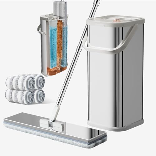 Amazon.com: SWIFTIRON Separates Dirty Water Mop and Bucket, Flat Mop ...