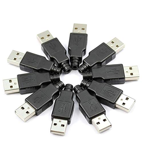CentIoT - 10pcs Type A Male USB 2.0-4 Pin Plug Connector - with Black ...