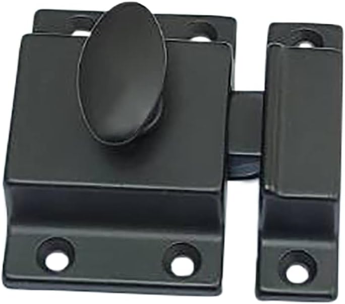 Antique Brass Small Stamped Cabinet Latch - Antique Reproduction Oval ...