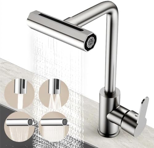 HASTHIP Kitchen Taps, Waterfall Stainless Steel Spray Sink Tap Mixer ...