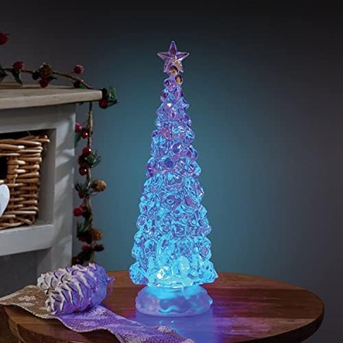 Premier 32cm Battery Operated Light up Water Spinner Christmas Tree ...