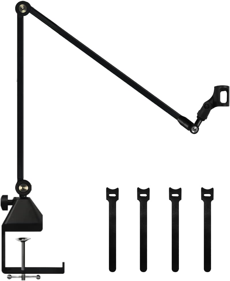 Microphone Arm Stand, Desk Mounted Microphone Boom Arm Stand Adjustable ...