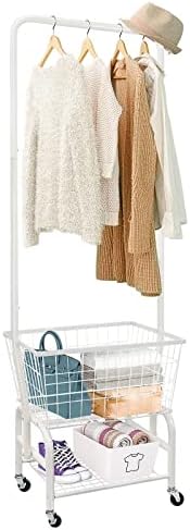 Amazon.com: Amazon Basics Rectangular Laundry Hamper Basket Butler Cart ...