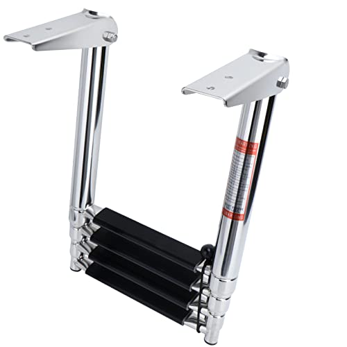Snapklik.com : 4 Step Boat Ladder,304 Stainless Steel Folding Dive ...