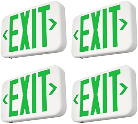 AKT LIGHTING GREEN LED Exit Sign Emergency Light with Battery Backup ...