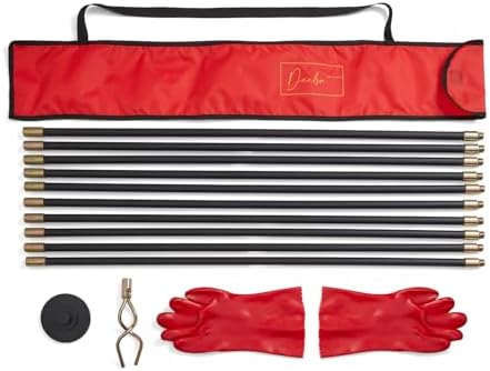 Deeba UK 10M Drain Rod Kit with Heavy Duty Gloves & Carry Bag ...