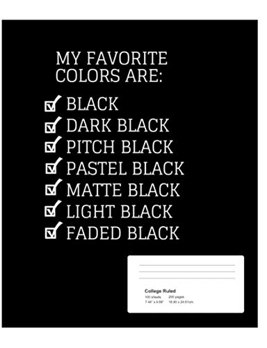 My Favorite Colors are Black Dark Black Pitch Black Pastel Black Matte ...