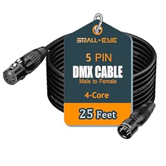 Amazon.com: SMALL-EYE 5 Pin DMX Cable 25 ft 1 Pack – Premium 4-Core ...
