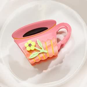 Amazon.com: Novelty Teapot Hair Clip,Cute Flower Teacup Hair Claw,Big ...