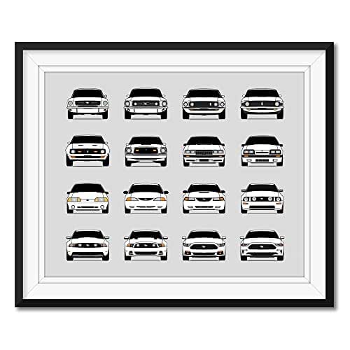 Amazon.com: Ford Mustang Generations Inspired Car Poster - Handmade ...